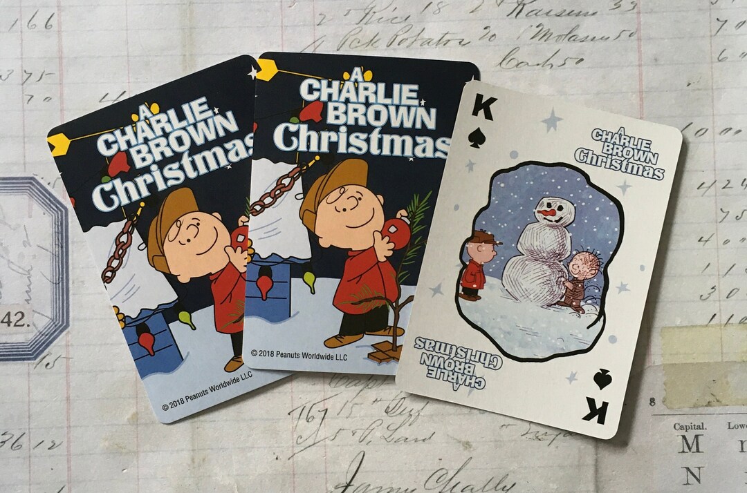 Charlie Brown Cards / 3 Vintage Charlie Brown Christmas Playing Cards ...
