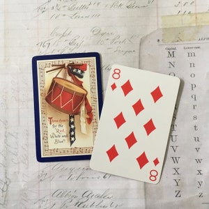 Patriotic Cards / 2 Vintage Boy With Flag and Drum Red White Blue ...