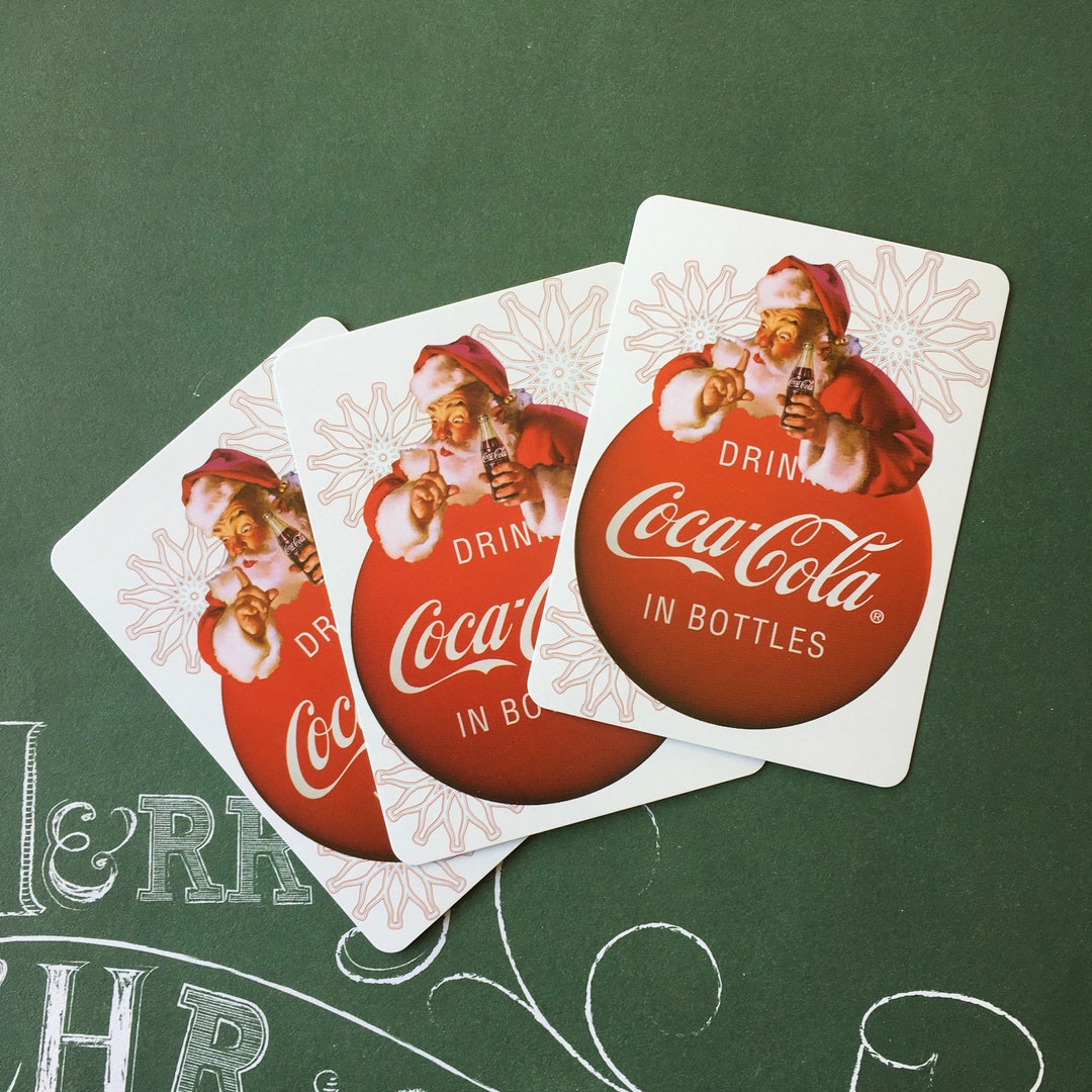 Coca Cola Cards SANTA / 3 Vintage Style SANTA Swap Cards Great - Etsy