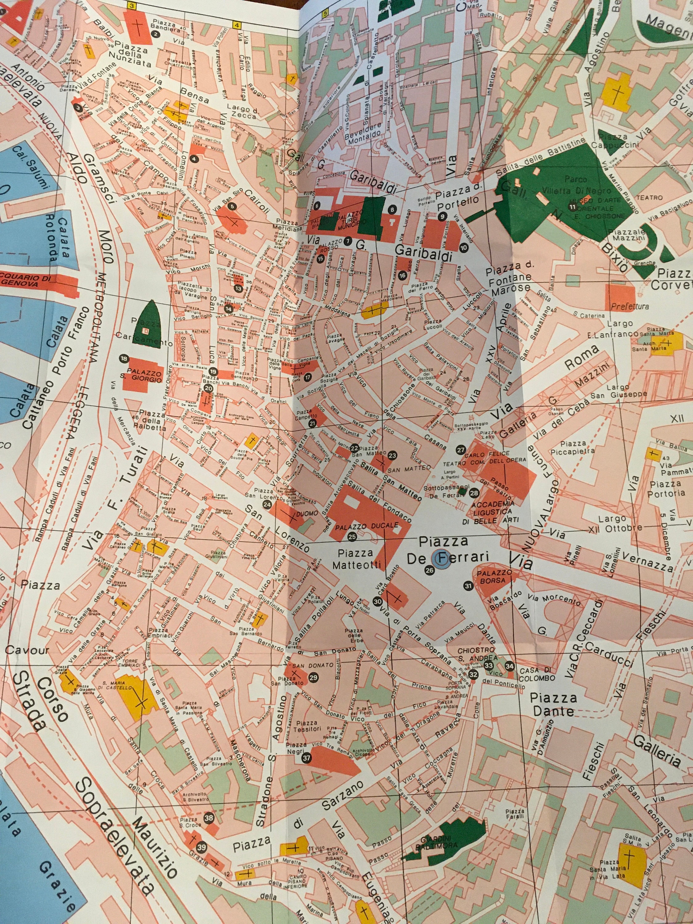 GENOVA Map / Vintage Map of GENOVA Italy Tourist Map Folded | Etsy