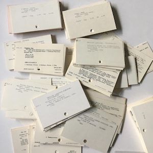 Library Cards / 100 Vintage Library Catalog Cards -- Great for Weddings ...