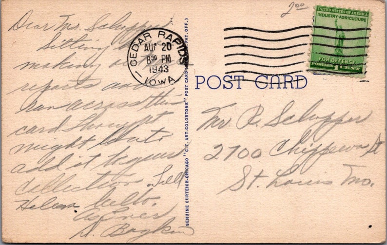 IOWA POSTCARD / Vintage Greetings From IOWA Large Letters - Etsy