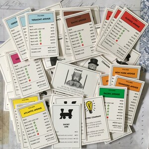 Monopoly Cards / 60 Monopoly Game Property Deed, Community Chest ...