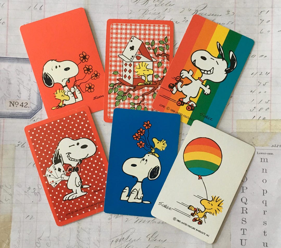 Peanuts Swap Cards / 6 Vintage Snoopy Swap Cards Great for Mixed Media ...