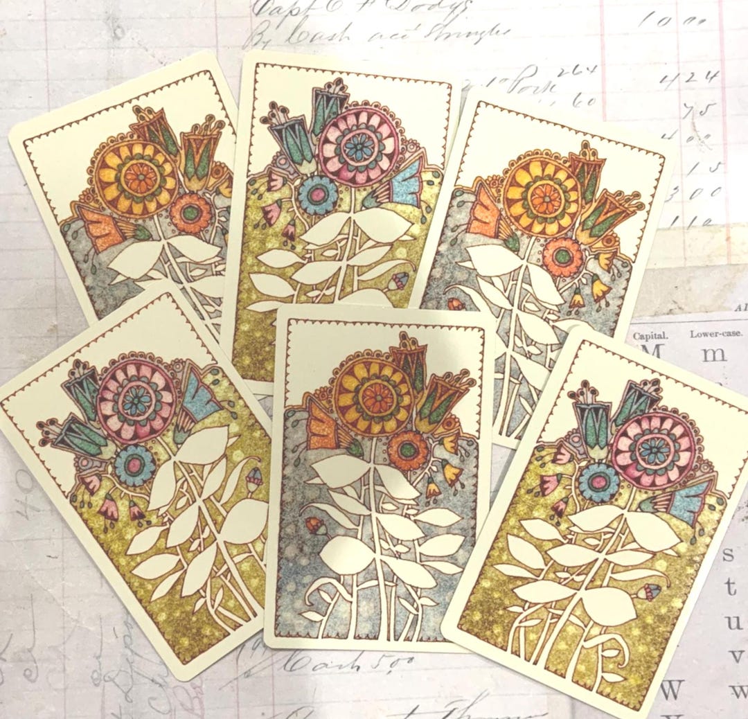 Retro Cards / 6 Vintage Retro Daisy Playing Cards --great Ephemera for ...