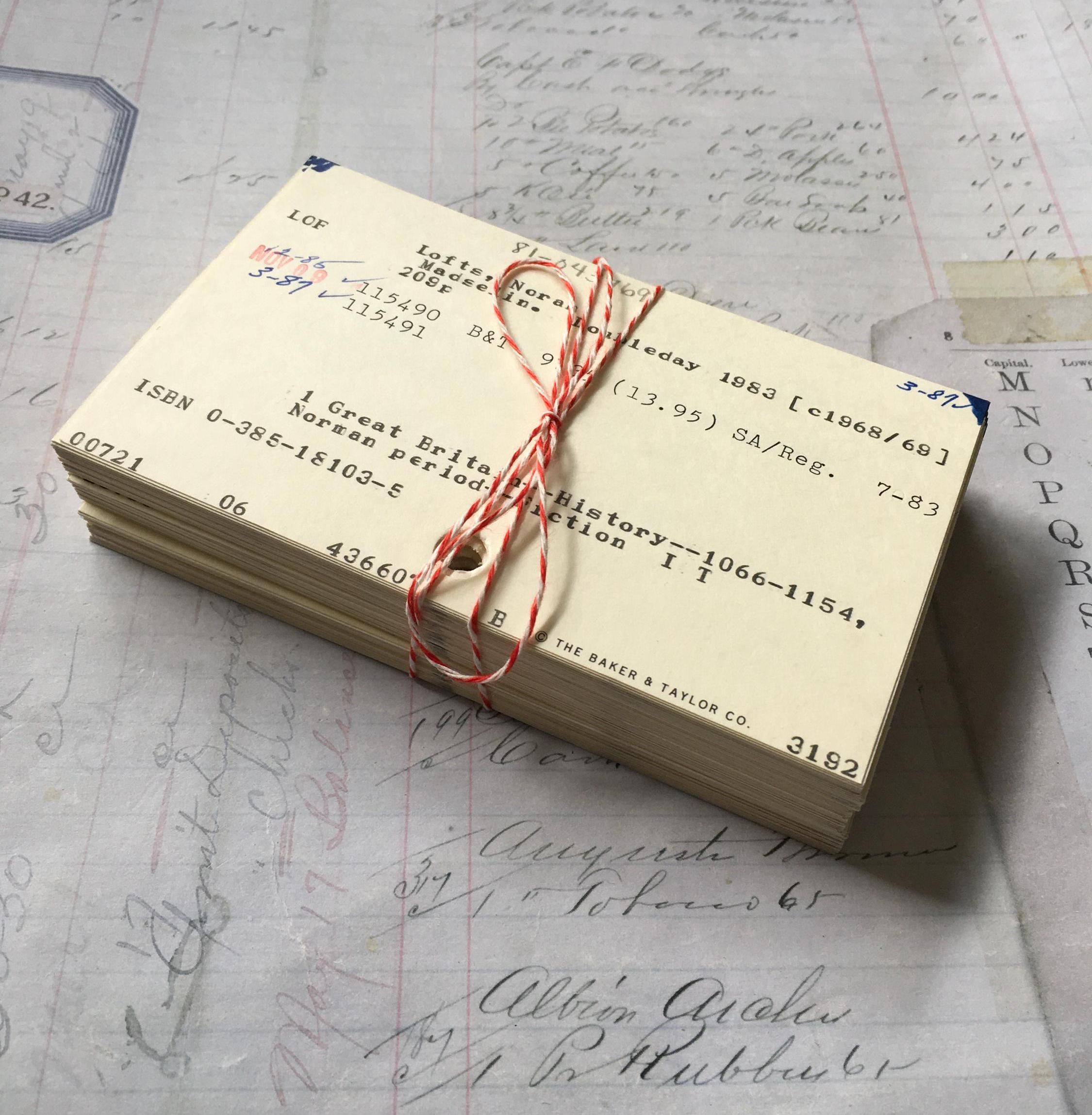Library Cards / 75 Vintage Library Catalog Cards / Index Cards -- Great ...