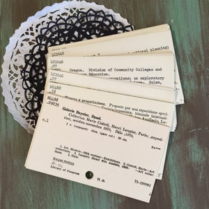 Library Cards / 100 Vintage Library Catalog Cards / Index Cards Great ...