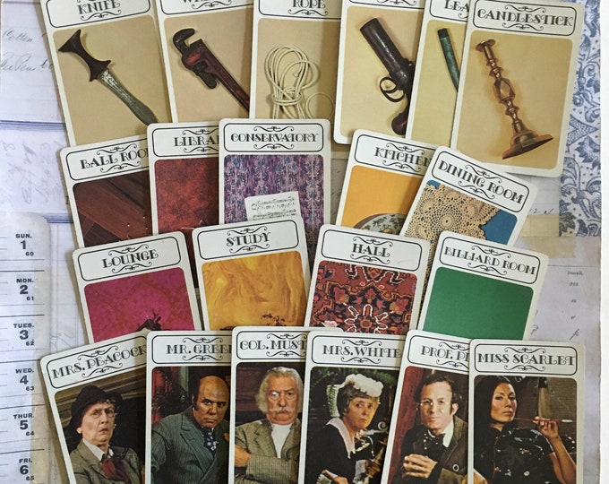 CLUE Cards / 21 Vintage Clue Game Cards -- Great for Smash Book ...