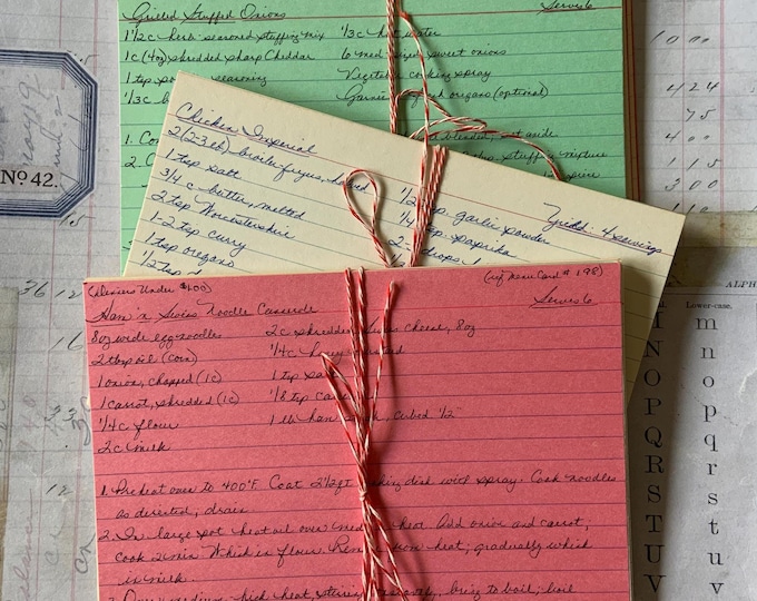Handwritten Recipes / 20 Vintage Recipe Cards 4” X 6” Handwritten ...