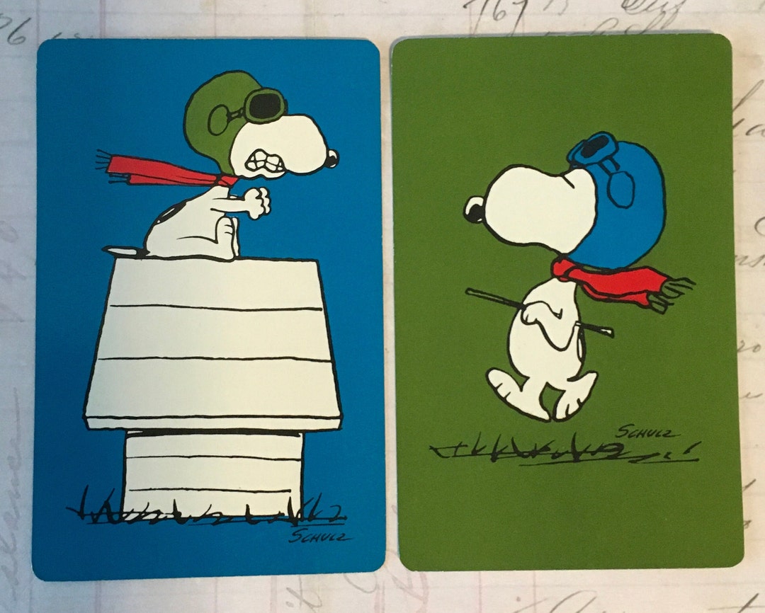 Snoopy Cards / 2 Vintage Snoopy Ace Playing Cards by Hallmark Great for ...