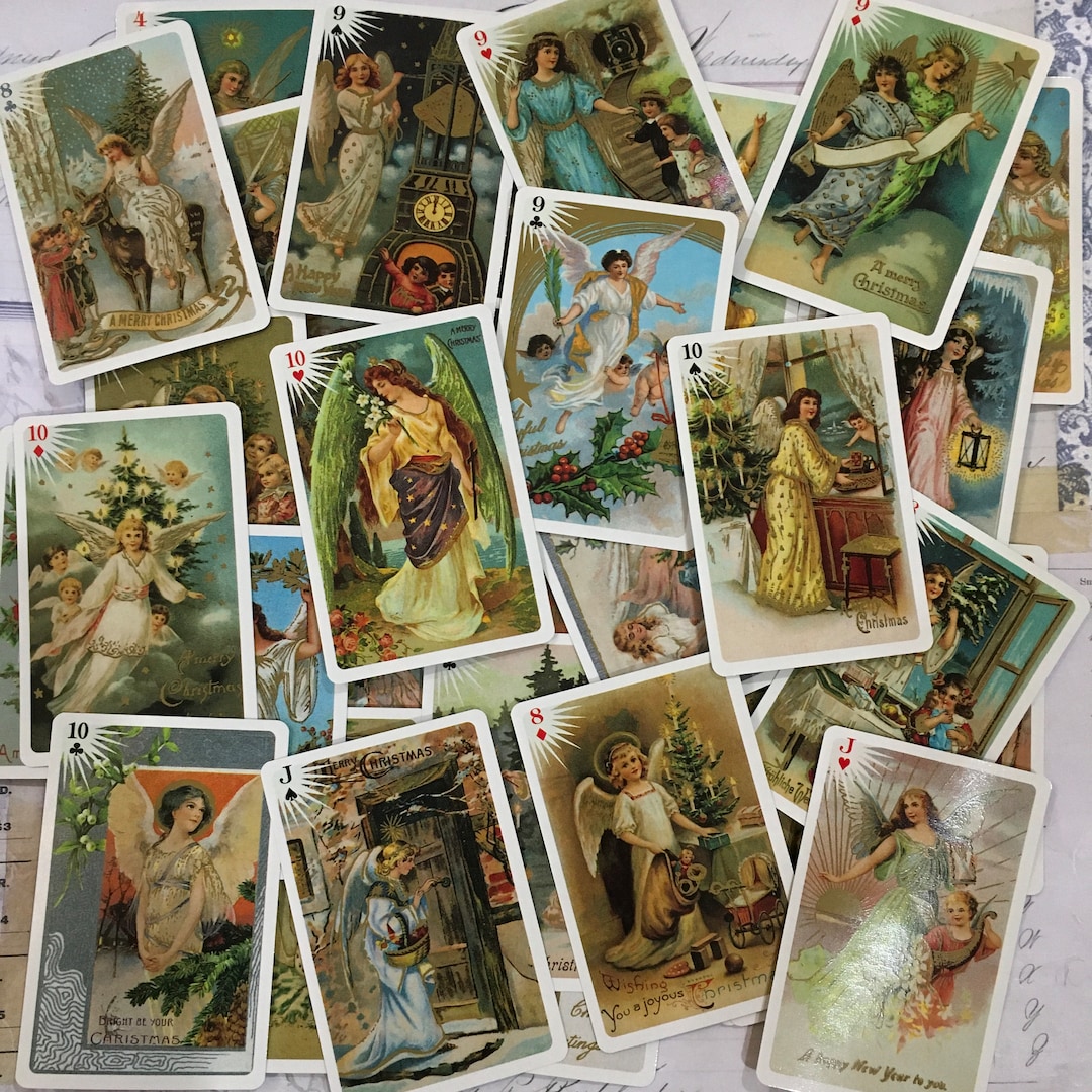 Angel Cards / 6 Vintage Christmas Angel Playing Cards Randomly Selected ...