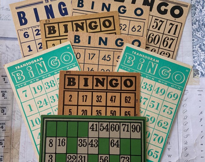Bingo Cards / 9 Vintage Bingo Cards Assorted — Great for Altered Art ...