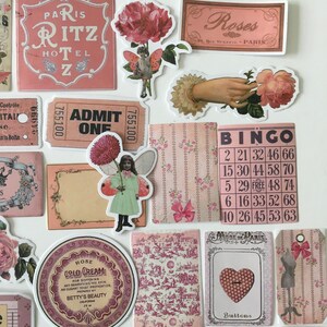 Pink Scrap Pack / 45 Pc. Vintage Style Pink Scrap Pack Sticker Kit ...
