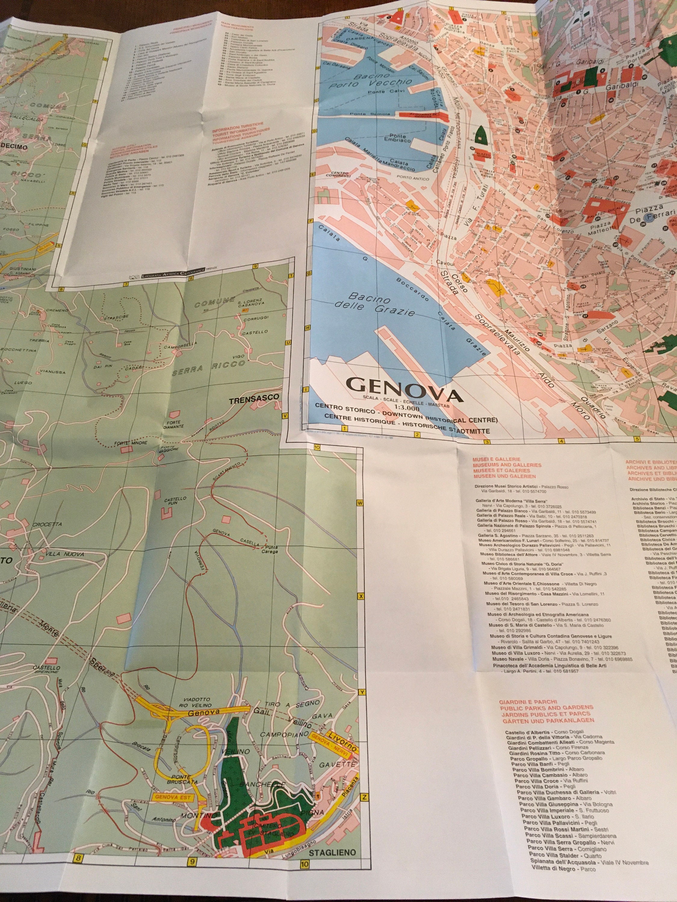 GENOVA Map / Vintage Map of GENOVA Italy Tourist Map Folded | Etsy