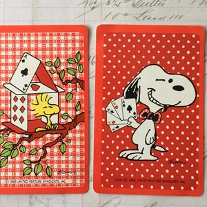 Peanuts Cards / 2 Vintage Snoopy Playing Cards Single Cards -- Great ...