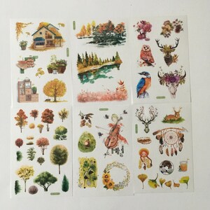 Sticker Pack / Nature Stickers on 6 Sheets -- Great for Journals ...