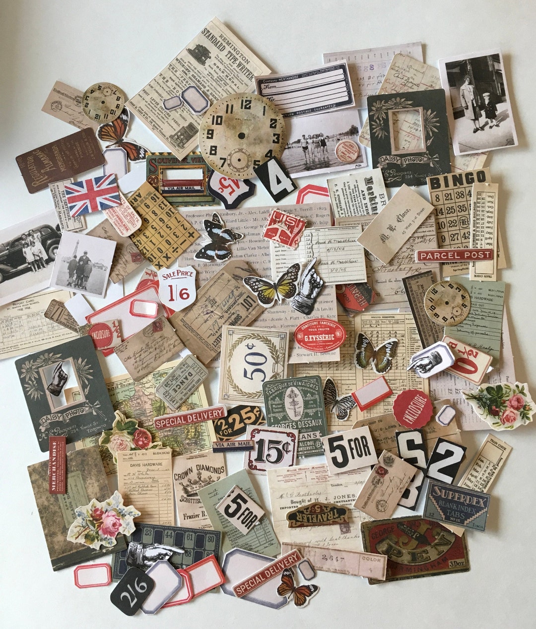 Mini SCRAP PACK / 111 Pc. Mini Snippets Ephemera Pack Tim Holtz DIY ...