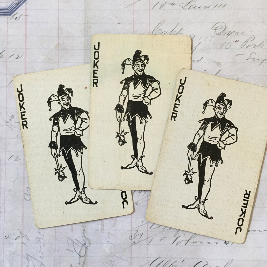JOKERS / 3 Vintage Joker Playing Cards Mod Design Great for - Etsy