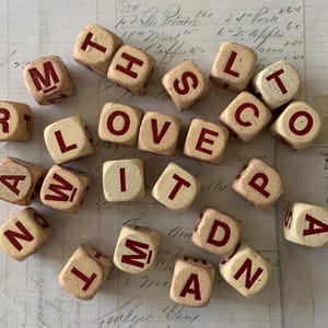 BOGGLE DICE / 25 Vintage BOGGLE Letter Word Dice Game Pieces / Red ...