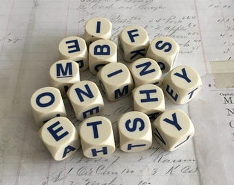 BOGGLE DICE / 18 Vintage BOGGLE Letter Word Dice Game Pieces Wooden Cubes -- Great for Crafts - Etsy