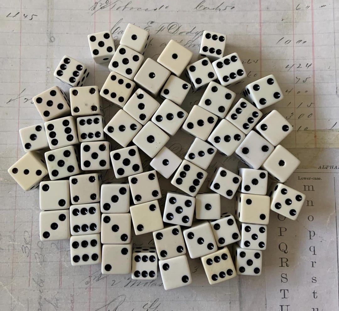 White Dice / 60 White Dice Game Pieces Lot -- Great for Crafts ...