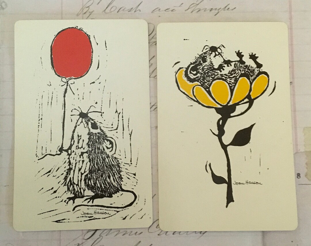 Mouse Swap Cards / 2 Vintage Mice Playing Cards Great for Mixed Media ...