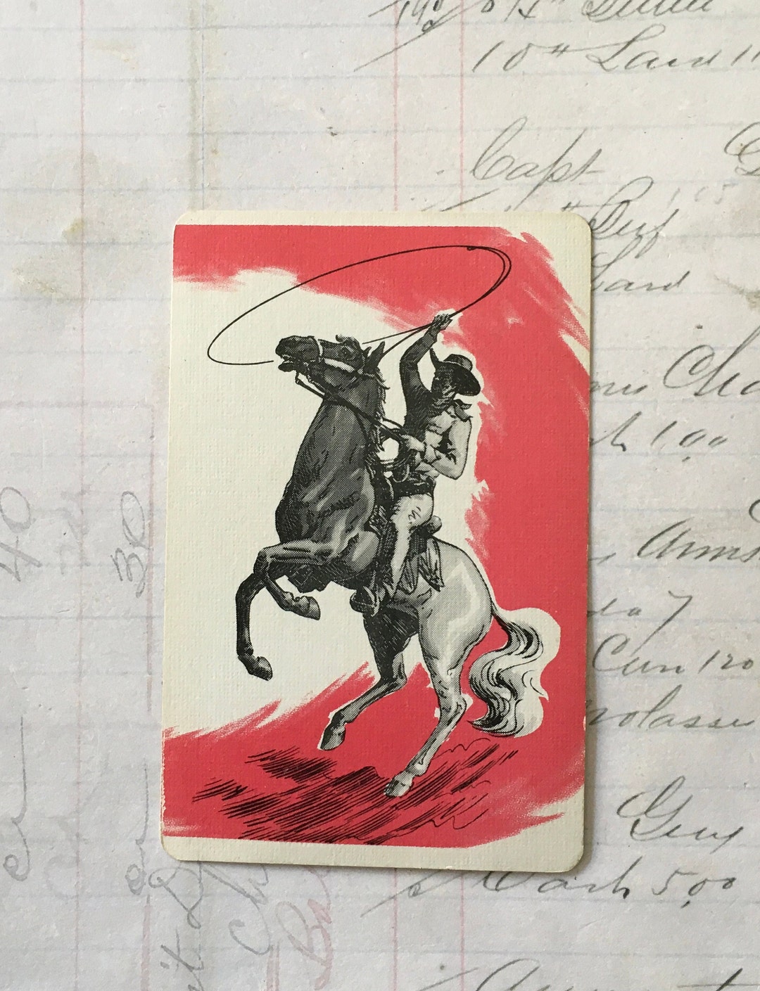 Cowboy Card / 1 Vintage Playing Card Cowboy & Horse Great - Etsy