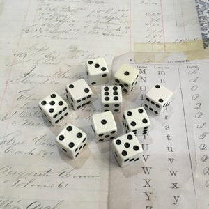 White Dice / 10 Dice Game Pieces Lot -- Great for Crafts, Replacements ...