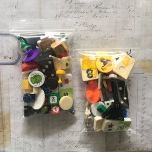Game Pieces / 35 Plastic Game Pieces Assorted Mixed -- Great for Shadow ...