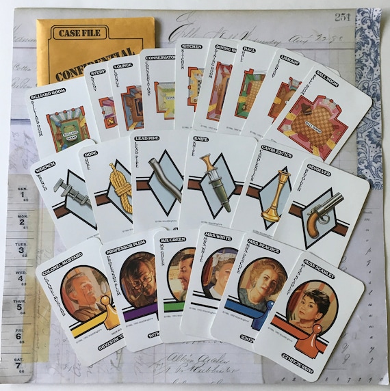 CLUE Cards / 21 Vintage Clue Game Cards Great for Altered Art - Etsy
