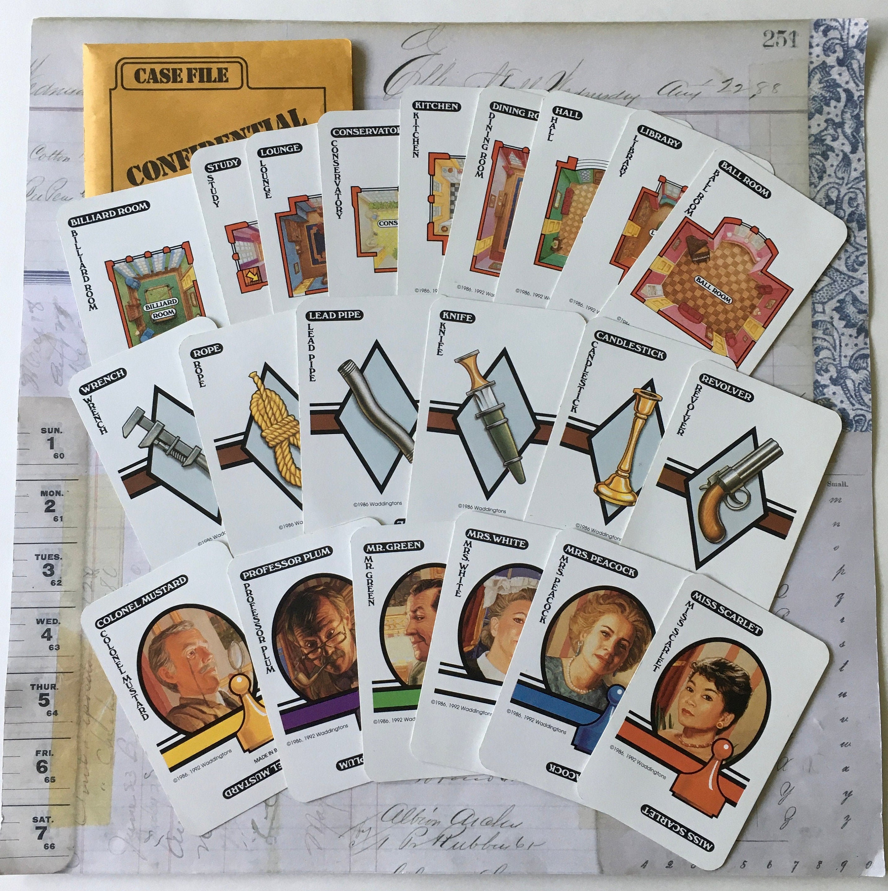 Clue Suspect Cards