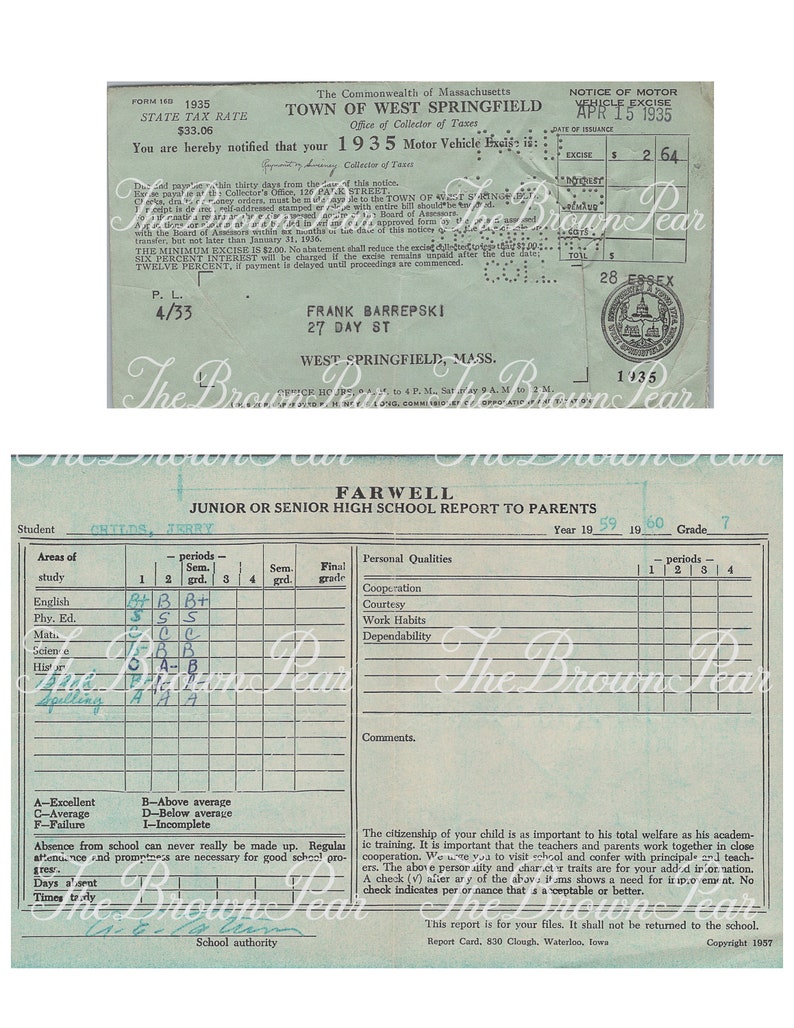 Printable Receipts / *INSTANT DOWNLOAD* 9 Printable Ephemera Receipts ...