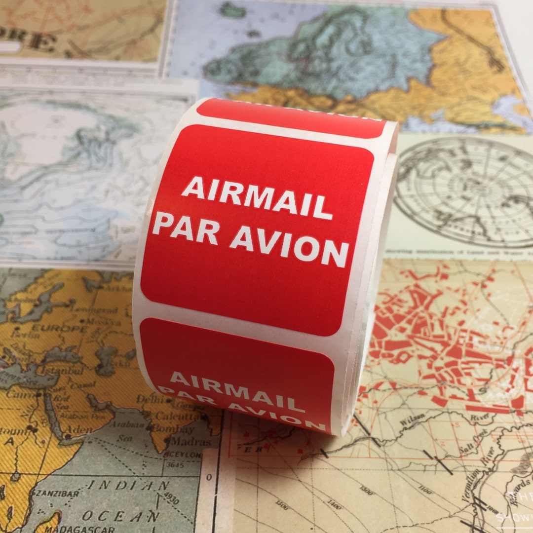 Air Mail Labels / 30 Red Airmail Par Avion Labels for Altered - Etsy