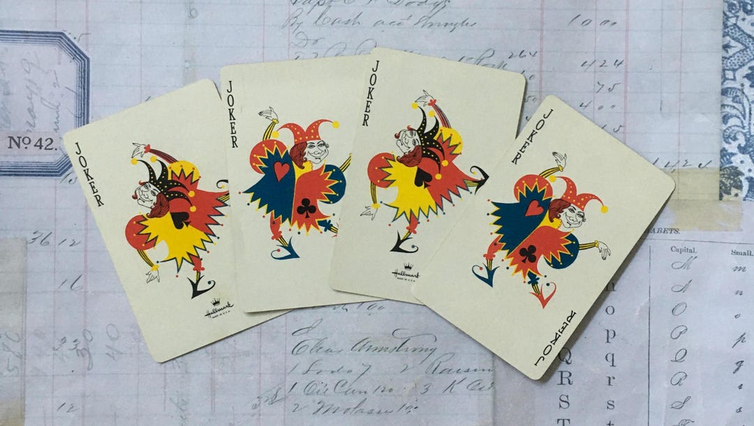 JOKER Cards / 4 Vintage Italy Playing Cards Single Swap Card JOKERS ...