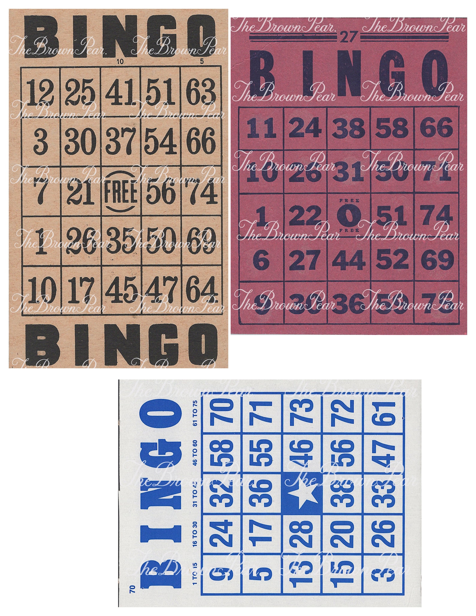 Printable BINGO Cards / **INSTANT DOWNLOAD** 13 Printable Assorted ...