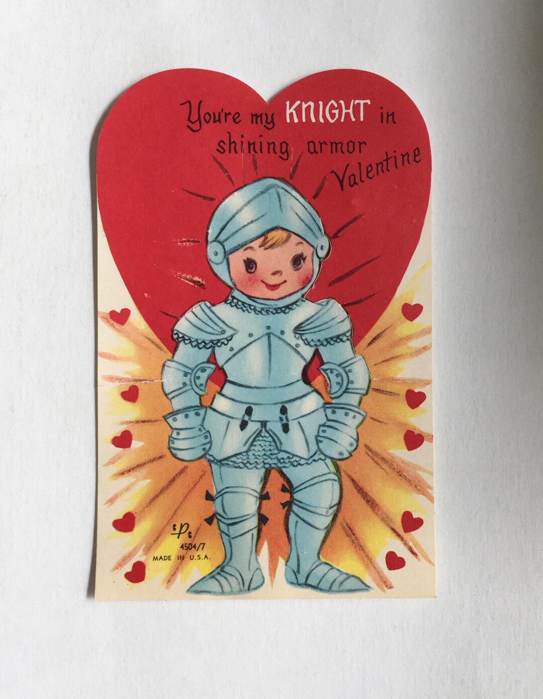 Valentine / Vintage Valentine Die-cut Cute Knight in Shining Armor ...