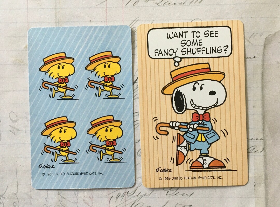 Snoopy Cards / 2 Vintage Snoopy & Woodstock Playing Cards by Hallmark ...