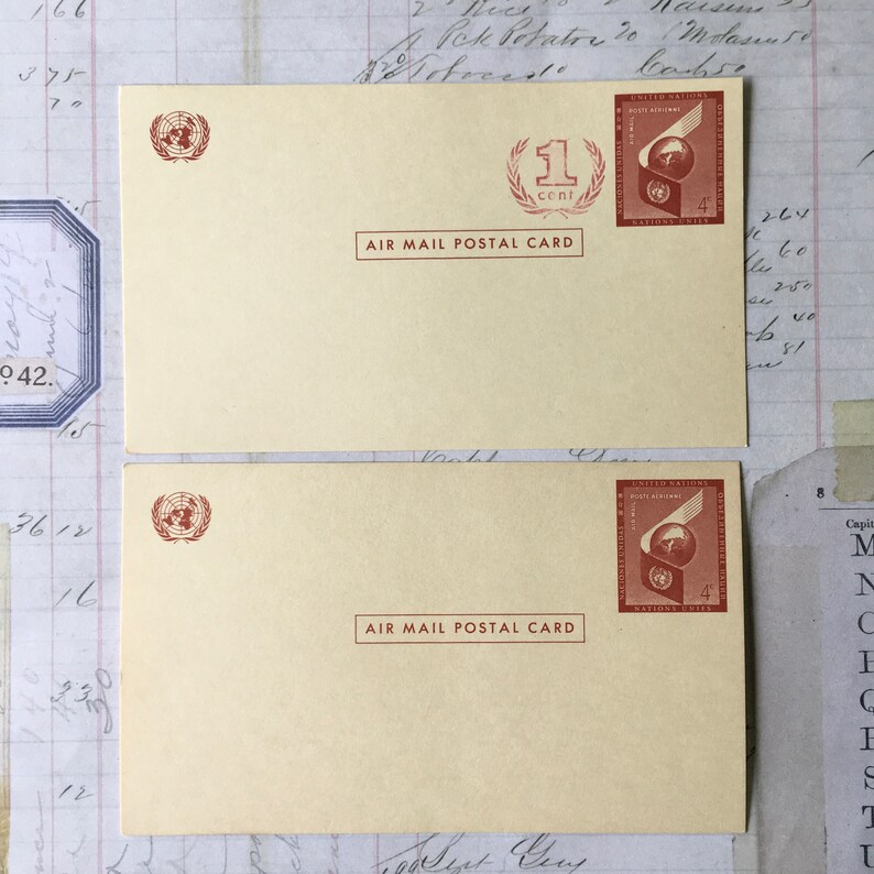 Air Mail Postcards / 12 Vintage Airmail Postal Cards Blank TWO | Etsy