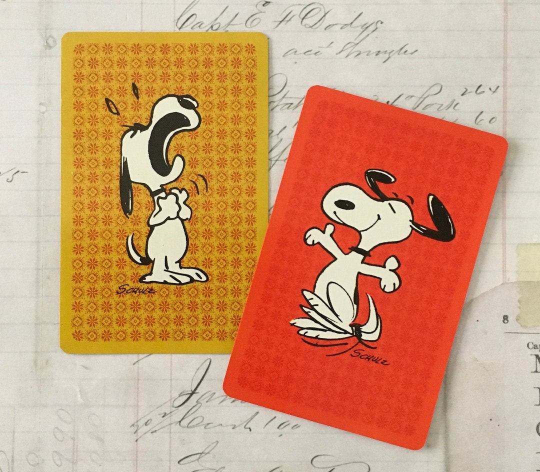 Snoopy Cards / 2 Vintage Snoopy Playing Cards by Hallmark Great for ...
