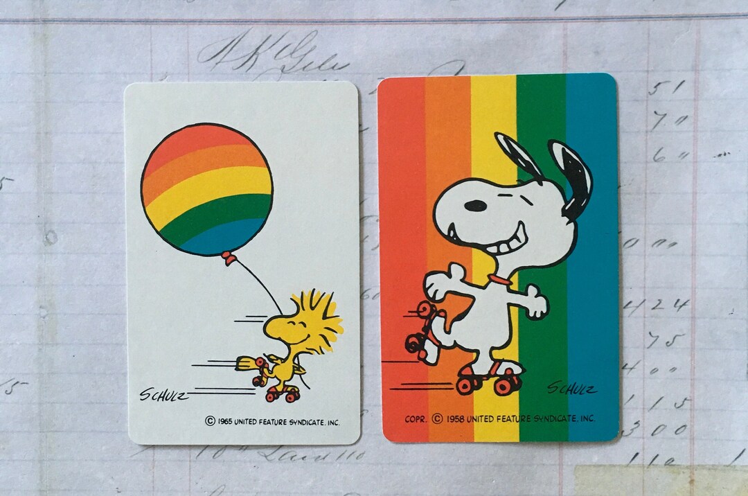 Snoopy Cards / 2 Vintage Snoopy & Woodstock Playing Cards by Hallmark ...