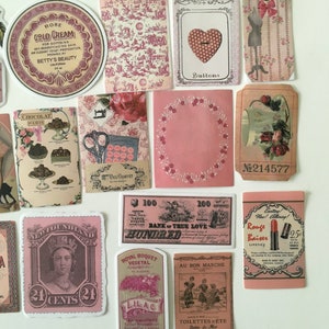 Pink Scrap Pack / 45 Pc. Vintage Style Pink Scrap Pack Sticker Kit ...