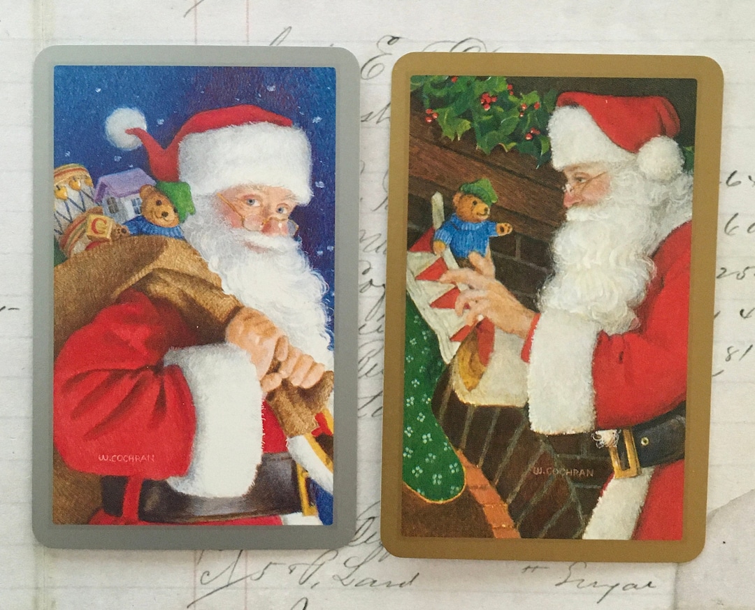 SANTA Cards / 2 SANTA Claus Playing Cards Great for Altered Art ...