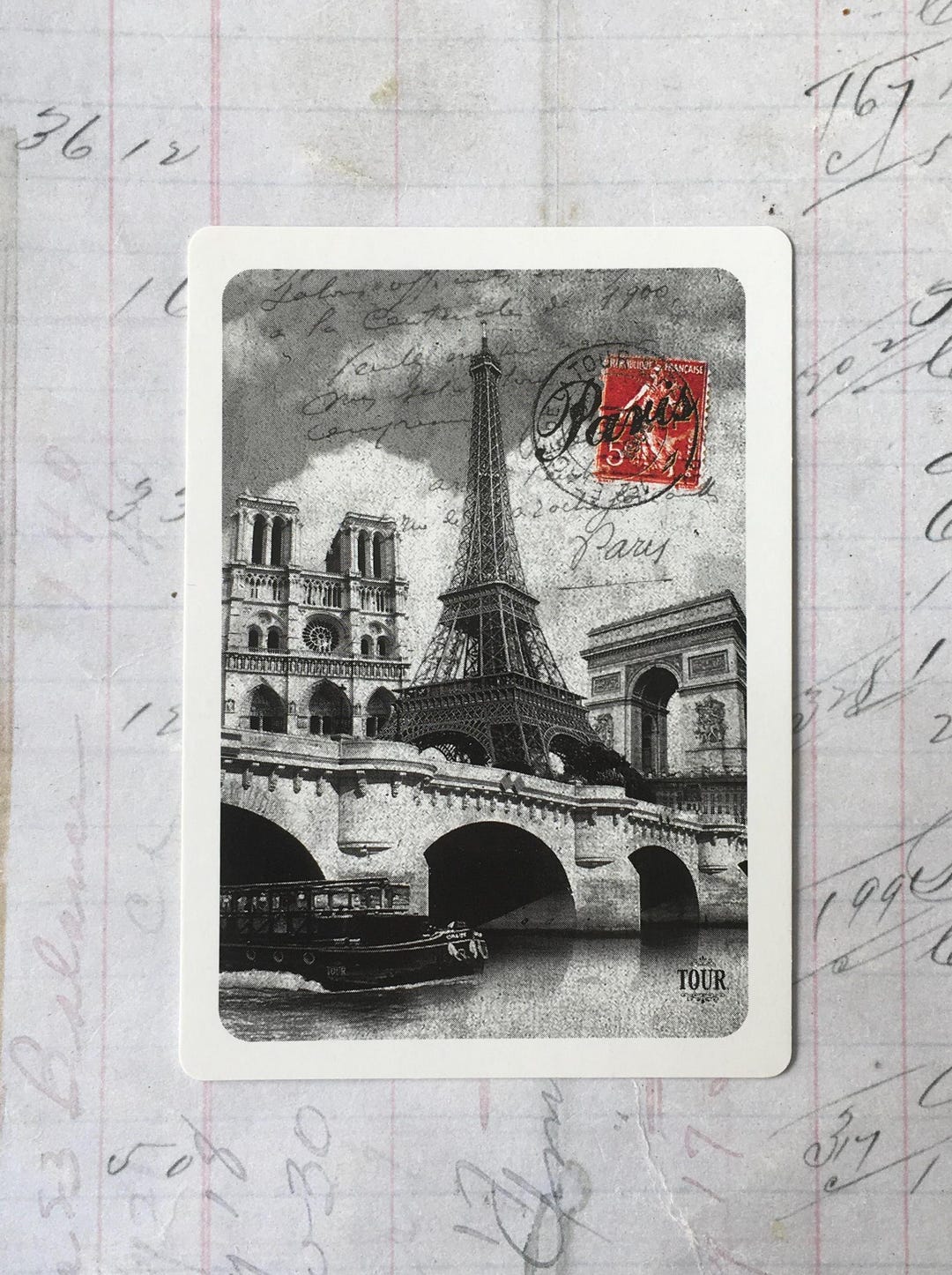 Paris Card / 1 Vintage PARIS Playing Card Eiffel Tower — Great for ...