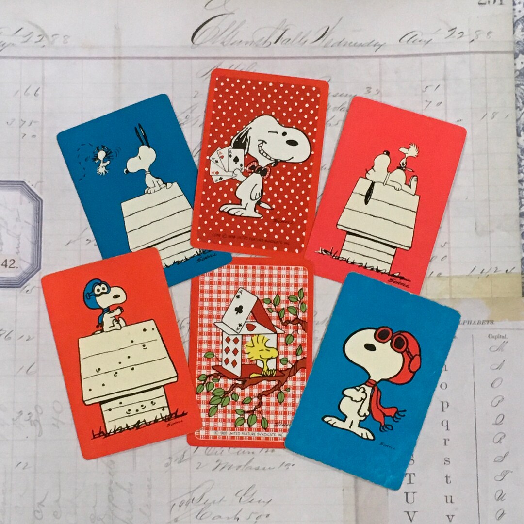 Peanuts Swap Cards / 6 Vintage Snoopy Swap Cards Great for - Etsy