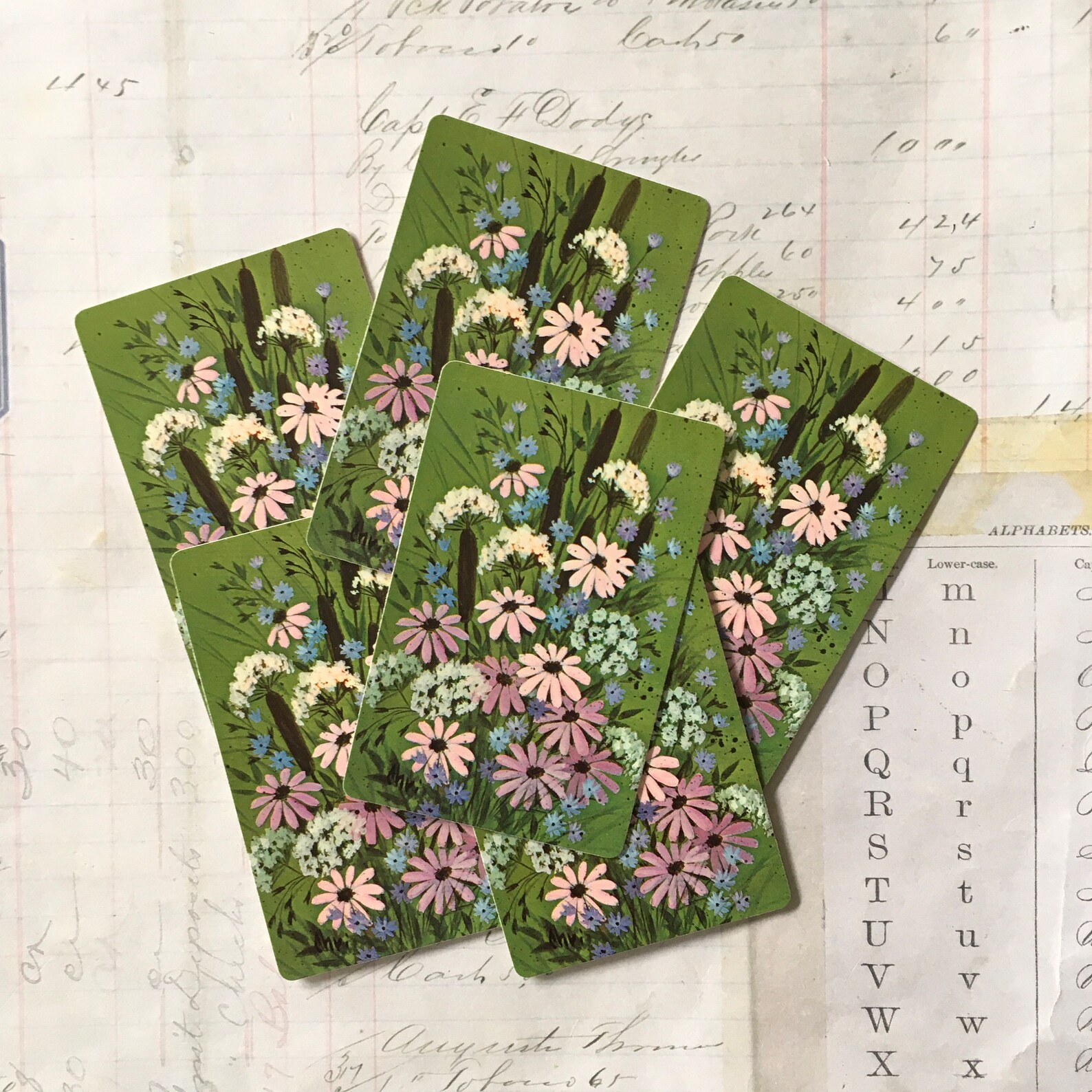 Mod Cards / 6 Vintage Single Swap Cards MOD Floral Daisy - Etsy