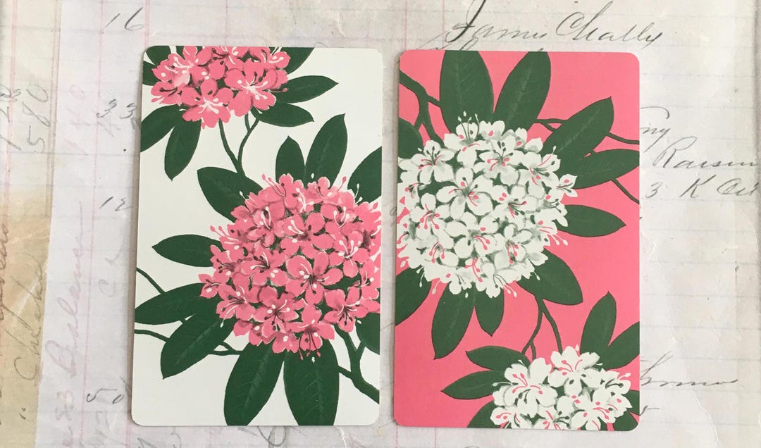 Floral Cards / 2 Vintage Floral MOD Playing Cards — Great for Mixed ...