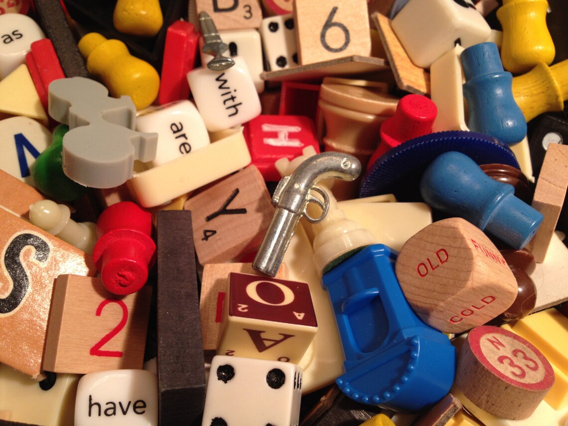 Game Pieces / 35 Plastic Game Pieces Assorted Mixed Great for - Etsy