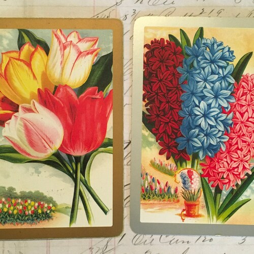 Rabbit Cards / 2 Vintage Rabbit Playing Cards Great for Mixed - Etsy