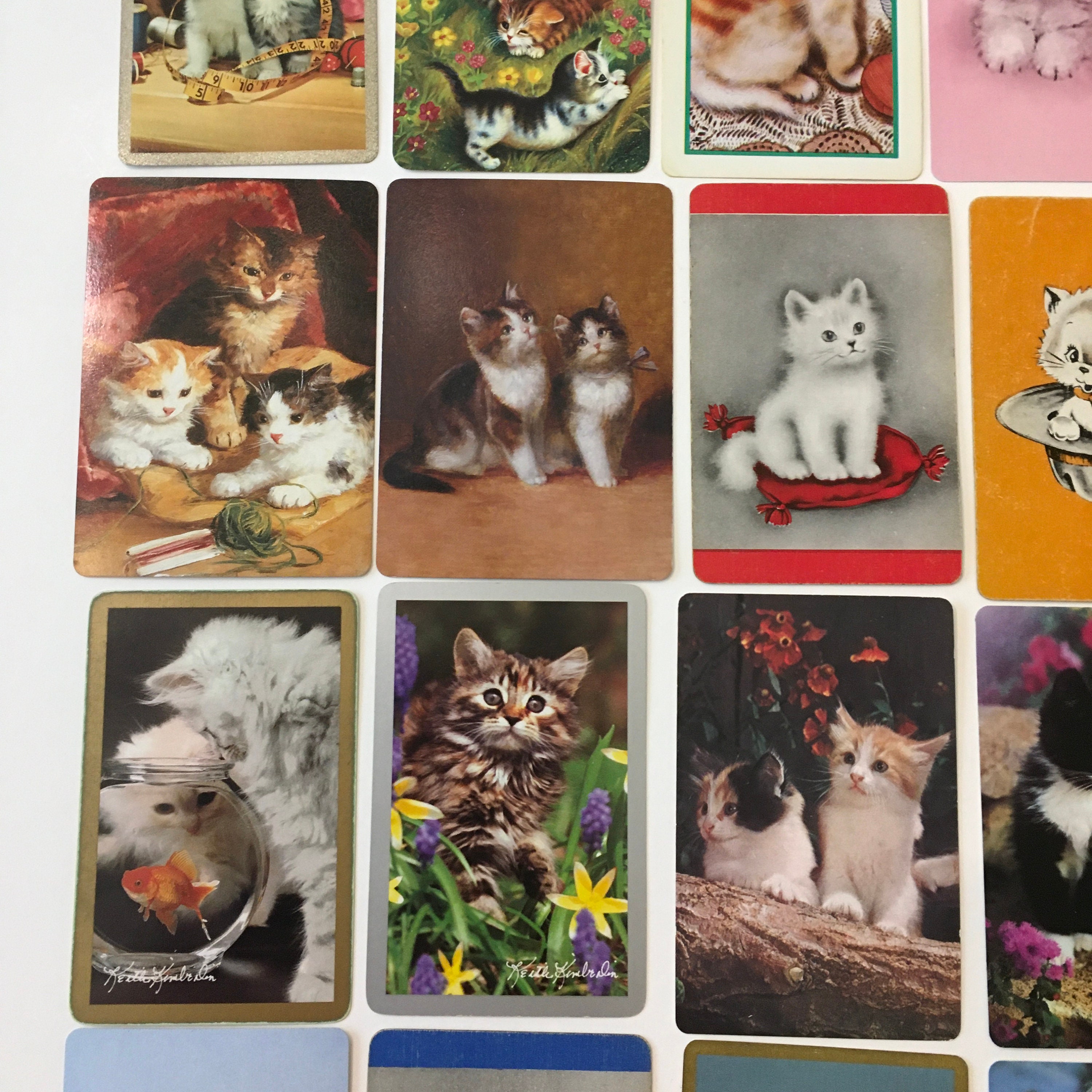 Cat Card / 1 Vintage Single Cat Playing Card Cute Kitten Card - Etsy UK