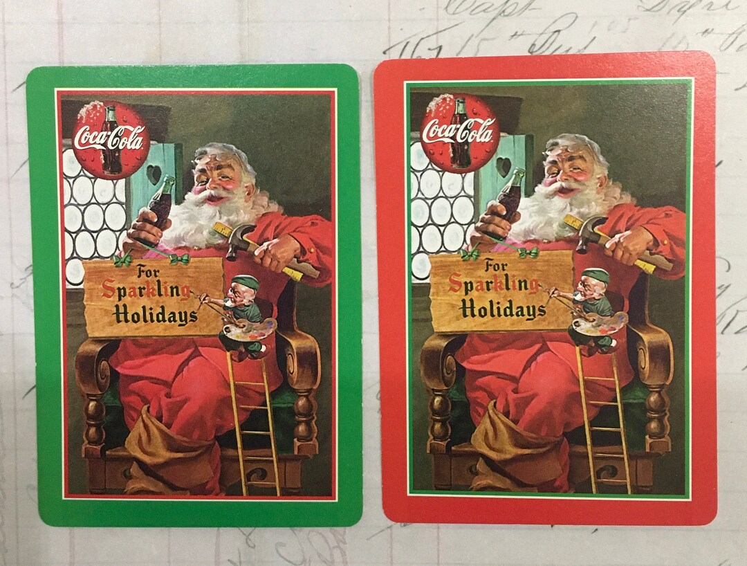 Coca Cola Cards SANTA Vintage Style Great for Mixed Media, Altered Arts ...